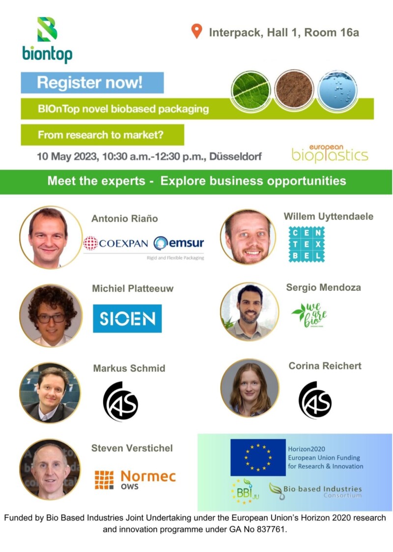 BIOnTop novel biobased packaging: From research to market? Meet the experts, explore business ...
