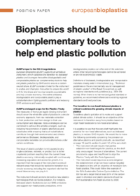 Bioplastics should be complementary tools to help end plastic pollution – European Bioplastics e.V.
